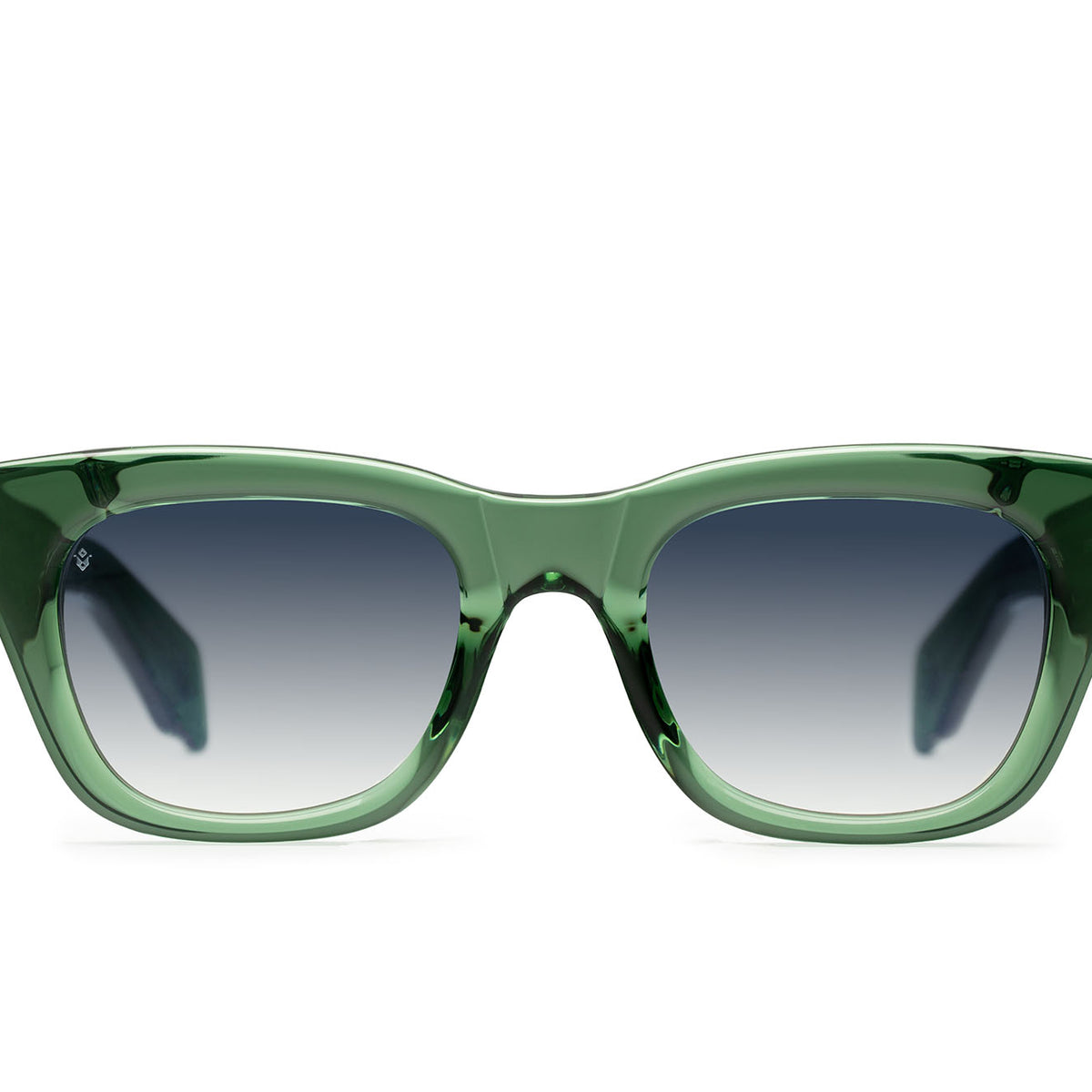 Jupiter Square Sunglasses in Green with Blue Lens | J. Goldin